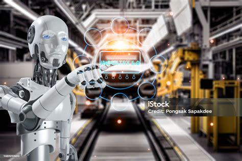 자동차 조립을 위한 지능형 공장 엔지니어링 Ar 자동화 기계 증강현실 기술 미래 산업 50 기술 미래의 산업용 기계 학습 개념을 제어하는 3d 로봇 및 로봇 팔 0명에 대한