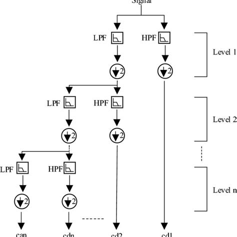 The Discrete Wavelet Transform Decomposition Of A Signal Download Scientific Diagram