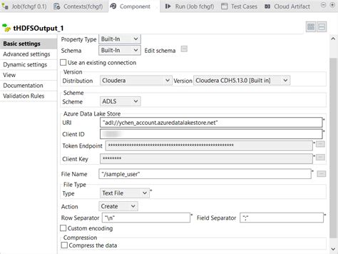 configuring the hdfs components to work with azure data lake storage