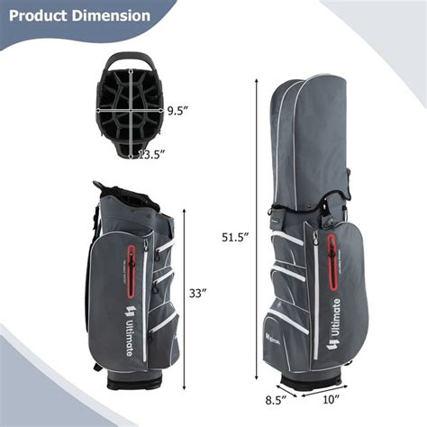 Costway Lightweight Golf Cart Bag With 15 Way Top Divider Individual