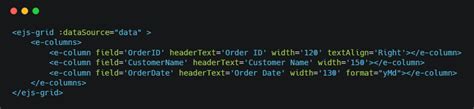 Columns Vue DataGrid Syncfusion