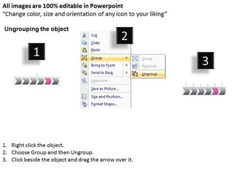 marketing ppt template six practice the powerpoint macro steps linear