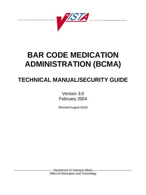 Bar Code Medication Administration Managers User Manual Doc Template Pdffiller