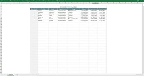 Plantilla Gratuita De Base De Datos De Empleados En Excel