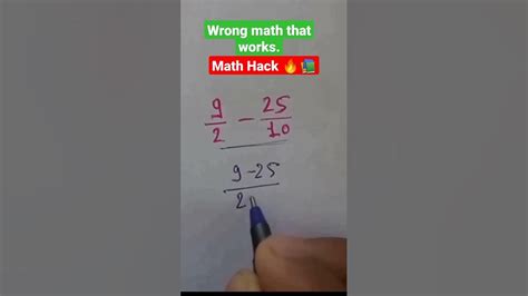 Wrong Math That Worksmay Hack Maths Shorts Youtubeshorts Youtube