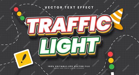 Premium Vector Traffic Light Editable Text Style Effect Vector Text