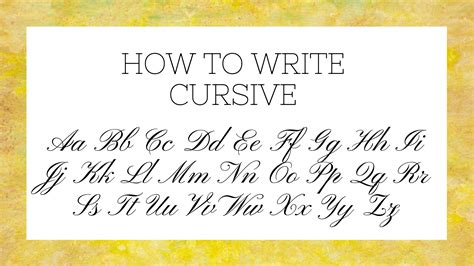 How To Write Cursive Letters Science Trends