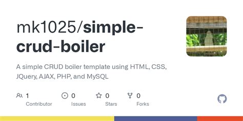 GitHub Mk Simple Crud Boiler A Simple CRUD Boiler Template Using HTML CSS JQuery AJAX