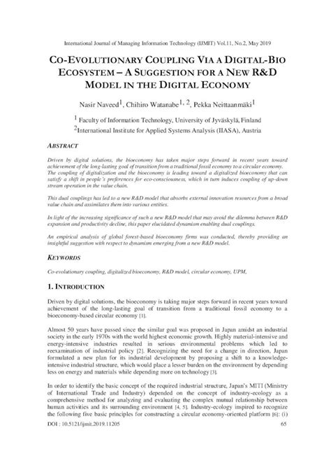 Pdf Co Evolutionary Coupling Via A Digital Bio Ecosystem A · 2019 6 7 · Co Evolutionary