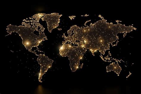 World Map Astronomy Light Night Premium Image By Tung