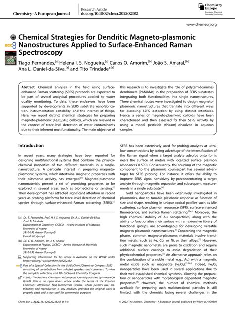 Pdf Chemical Strategies For Dendritic Magneto‐plasmonic