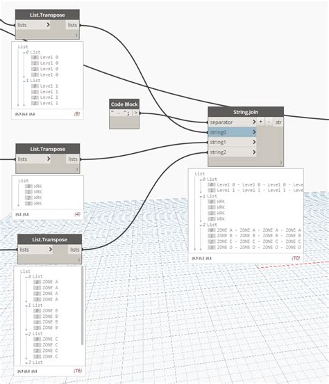 How To Join Strings Together From Different Lists Lists Logic Dynamo