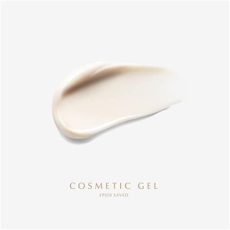 화장품 크림 얼룩 터치 흰색 배경에 고립 프리미엄 벡터