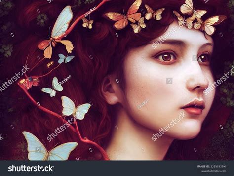 Fairy Bikini Butterfly Crown Art Nouveau Stock Illustration 2215933993 Shutterstock
