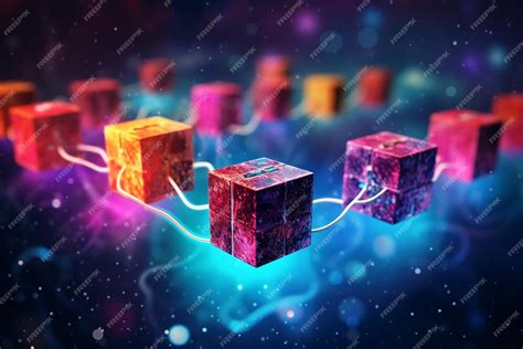 Premium Photo Blockchain Technology Represented By Interconnected Blocks