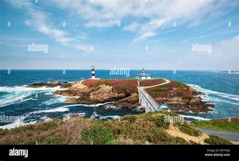 Illa Pancha Island With Lighthouse Ribadeo Province Of Lugo Galicia