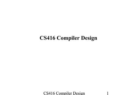 Basics Of Compiler Design Ppt