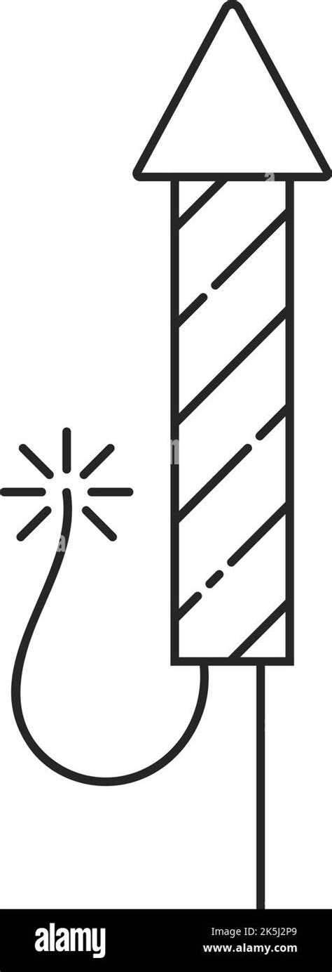 Thin Line Rocket For Firework Stock Vector Image And Art Alamy