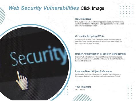 Web Security Vulnerabilities Click Image Presentation Powerpoint