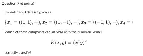 solved consider a 2d dataset given as