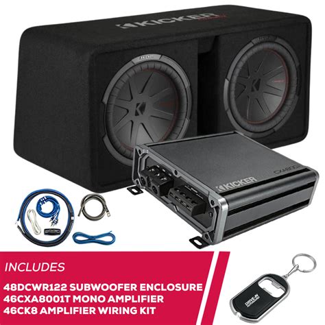 Kicker 48dcwr122 12 Enclosure Subwoofer W 46cxa8001t Amplifier