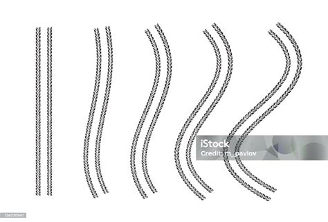 타이어는 곡률의 다양한 각도로 벡터 세트 설계 요소를 추적합니다 바퀴 자국에 대한 스톡 벡터 아트 및 기타 이미지 바퀴 자국