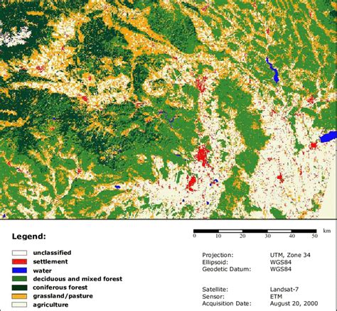 Landsat 7 Etm Land Cover Classification Of Hornad Sub Catchment 50 M Download Scientific