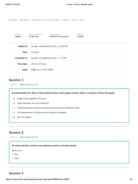 Course 1 - Exam - Attempt Review | PDF | Social Protection | Economies