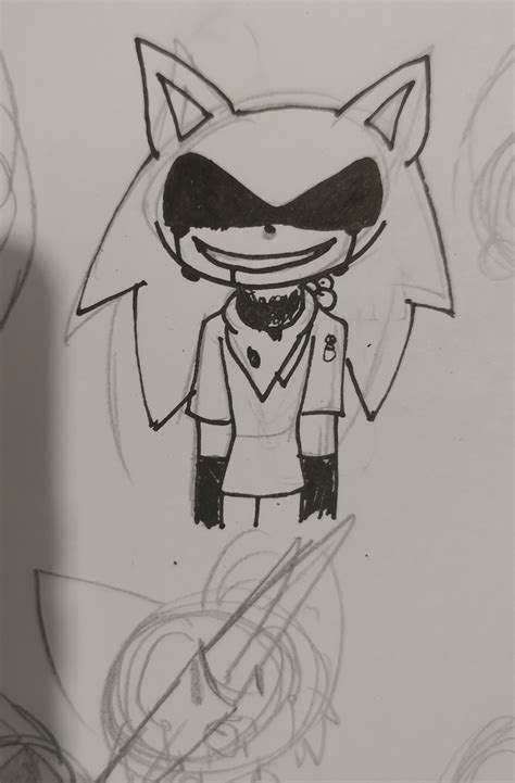 Sonic Exe Sketch As My Usual Style R Sonicexe