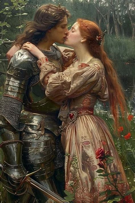 Lady And The Knight Romantic Art Cute Couple Art Fairytale Art