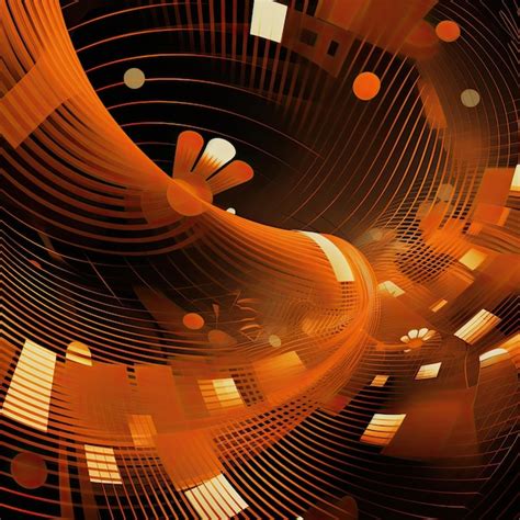 Abstract Data Visualization Futuristic Orange Seamless Pattern Premium Ai Generated Image
