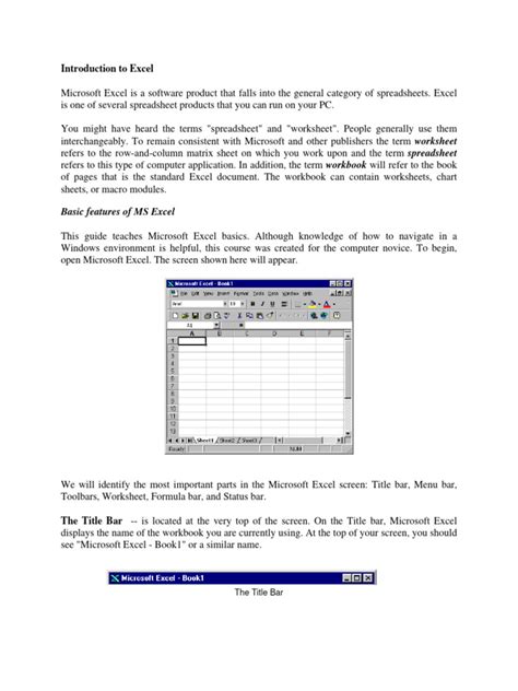 Msexcelbasics Pdf Microsoft Excel Spreadsheet