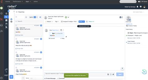Comment Filter In Engage Radarr By Genesys Help And Support