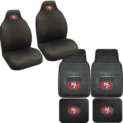 Nfl San Francisco 49ers Car Truck Front Back Rubber Floor Mats And Seat
