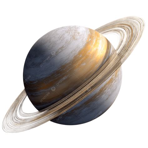 Gambar Rendering 3d Realistik Saturnus Dengan Cincin Yang Kelihatan Dan