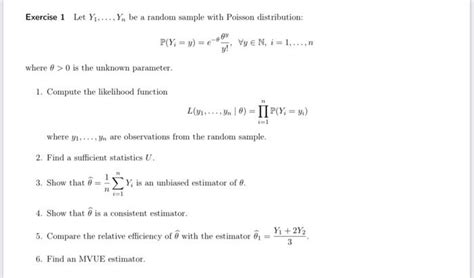 solved exercise 1 let y y be a random sample with