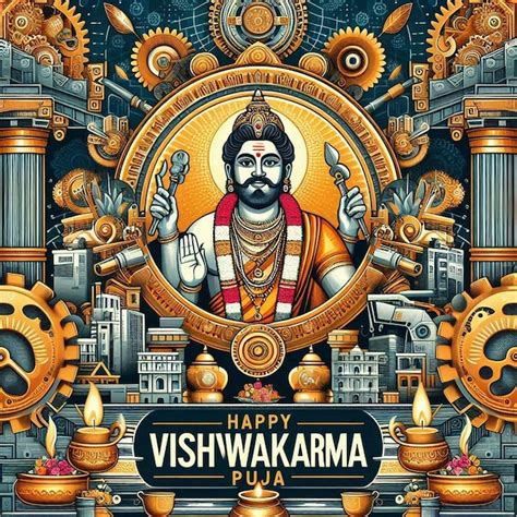 This Beautiful Mythological Image Is Generated For Happy Vishwakarma Puja Premium Ai Generated