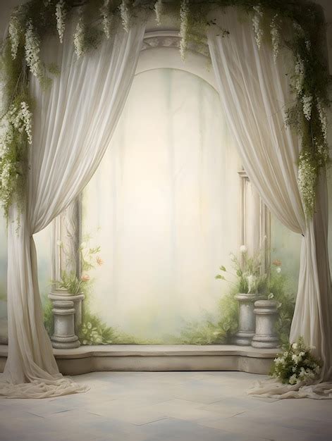 Premium Ai Image Wedding Backdrop Background Illustration Design Couple In Love Marriage Bride