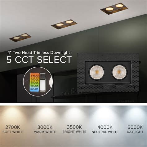 Maxxima Black 2000 Lumens Switchable White Rectangular Dimmable Led