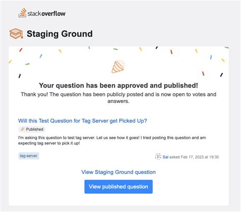 The Return Of Staging Ground To Stack Overflow Meta Stack Overflow
