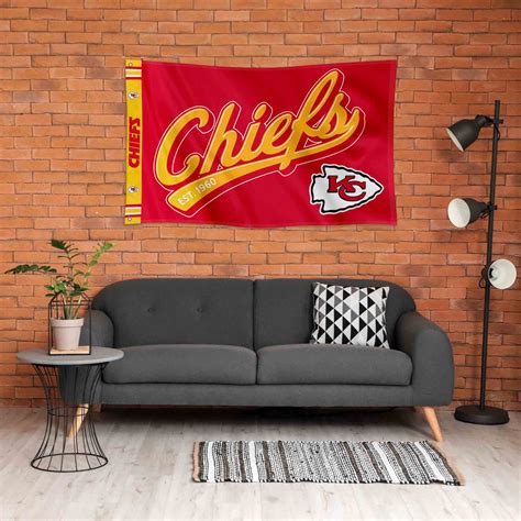 Kansas City Chiefs Script Logo Premium Flag State Street Products