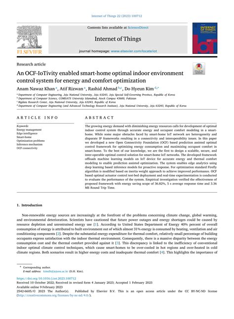 Pdf An Ocf Iotivity Enabled Smart Home Optimal Indoor Environment