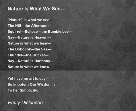 Dickinson Nature Quotes