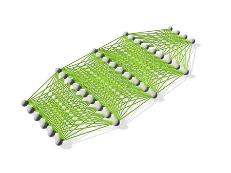 deep artificial neural network structure stock illustration