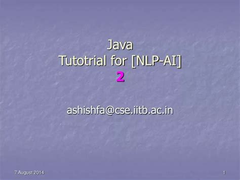 PPT Java Tutotrial For NLP AI 2 PowerPoint Presentation Free Download ID 2957427