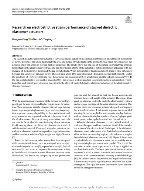 Research On Electrostrictive Strain Performance Of Stacked Dielectric