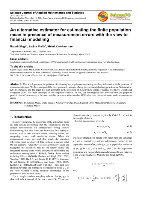 pdf an alternative estimator for estimating the finite population
