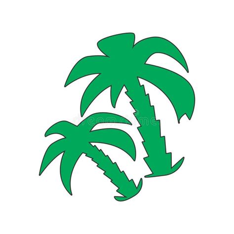 Professional Coconut Tree Vector Art Stock Vector Illustration Of Nature Line 333181192