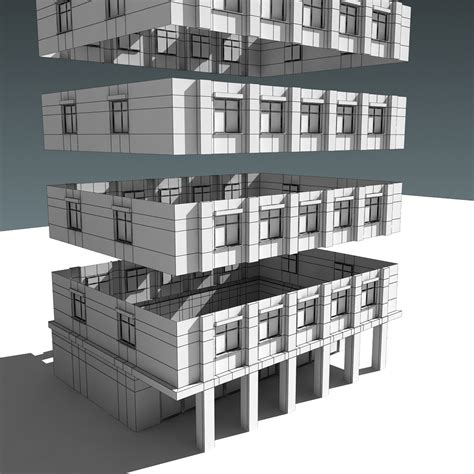 modular building 3d model 59 3ds c4d fbx lwo max ma obj
