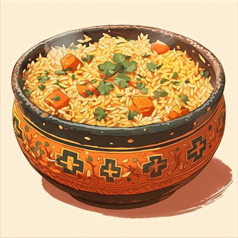 Premium Vector | Uzbek Plov and Rice Pilaf